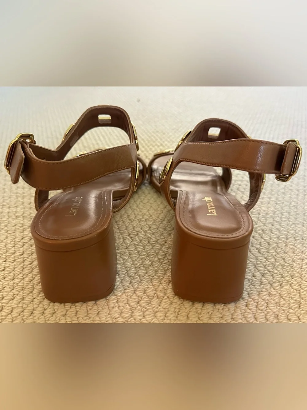 Larroude | Shoes | Larroude Milan Sandals Color Caramel Us 8 Euc | Poshmark